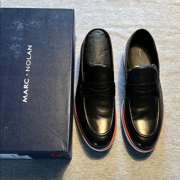 Marc Nolan | Shoes | Nwt Mac Nolan Ace Black Leather Penny Loafers ...